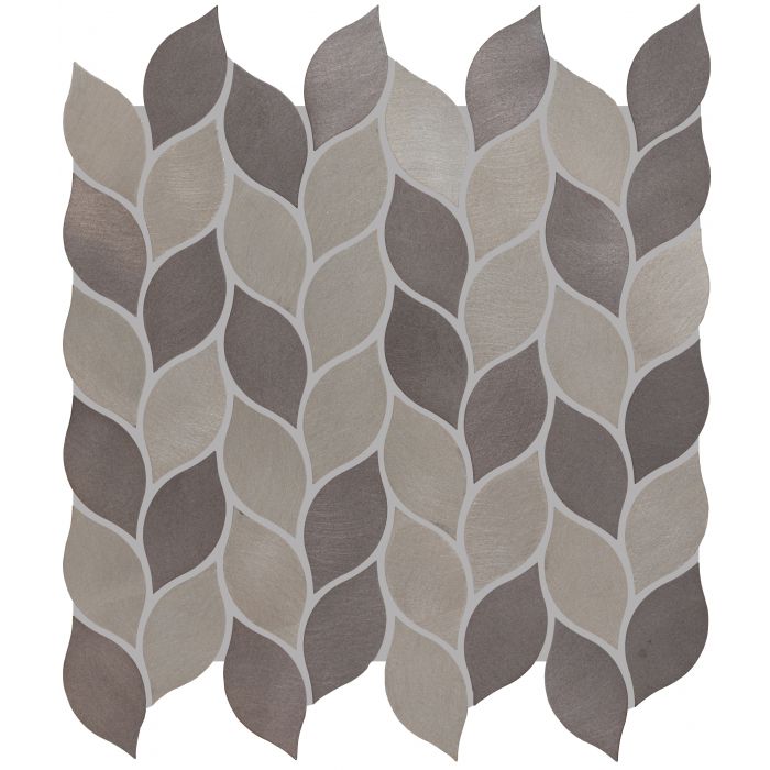 Leaf Aluminium Mosaic Beige Mix - Beige Mosaics Effect Brushed Metal Tile – European Heritage