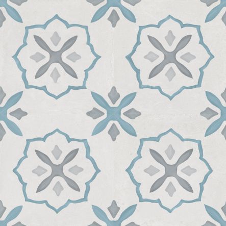 Tangier Blue Daisy - Multicolor Decorative and Patterned Effect Matt ...
