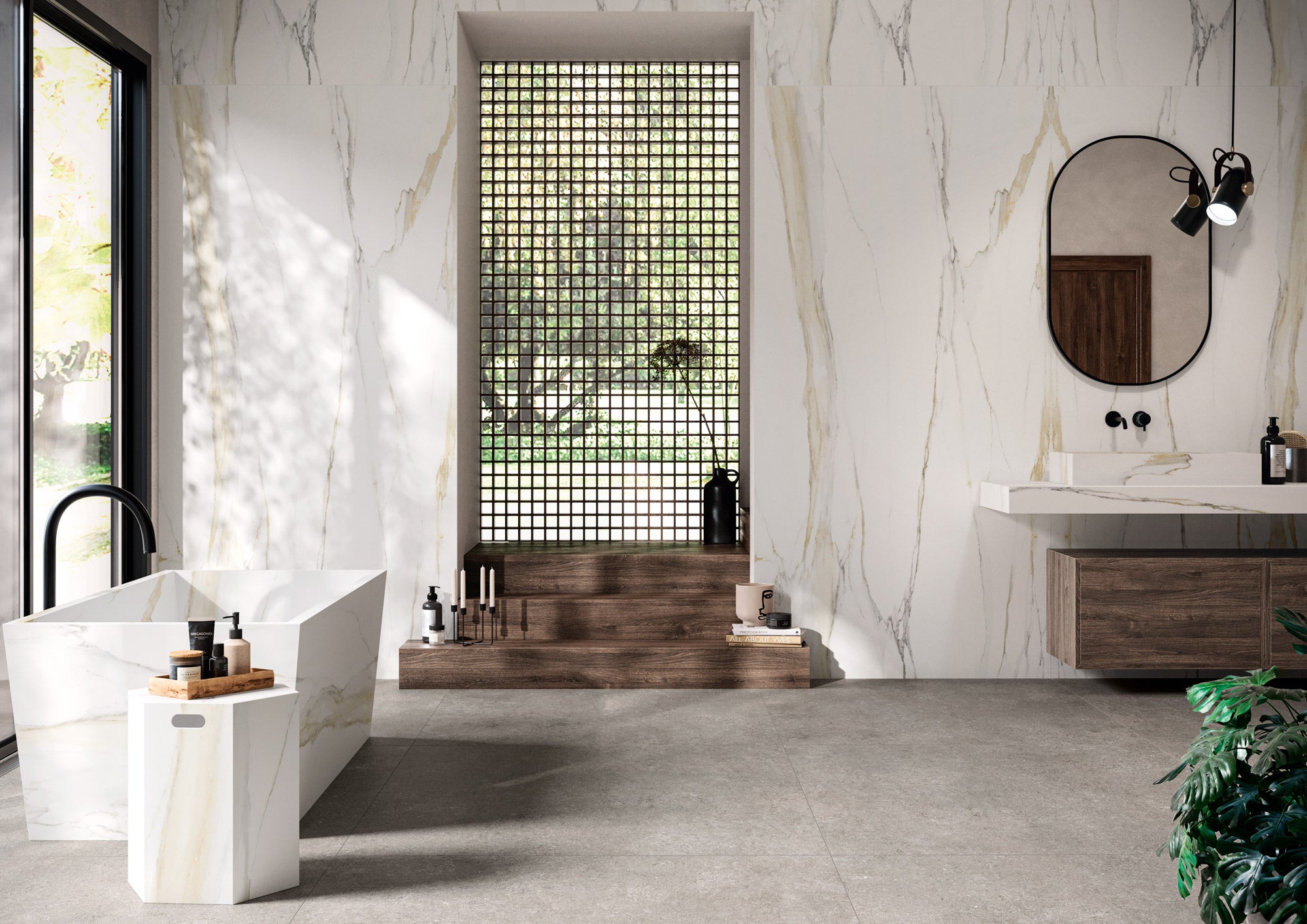 Marmi Calacatta Gold (Matte) - White Marble Effect Natural Porcelain ...