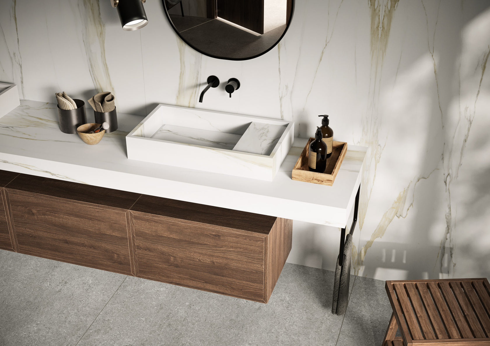 Marmi Calacatta Gold (Matte) - White Marble Effect Natural Porcelain ...