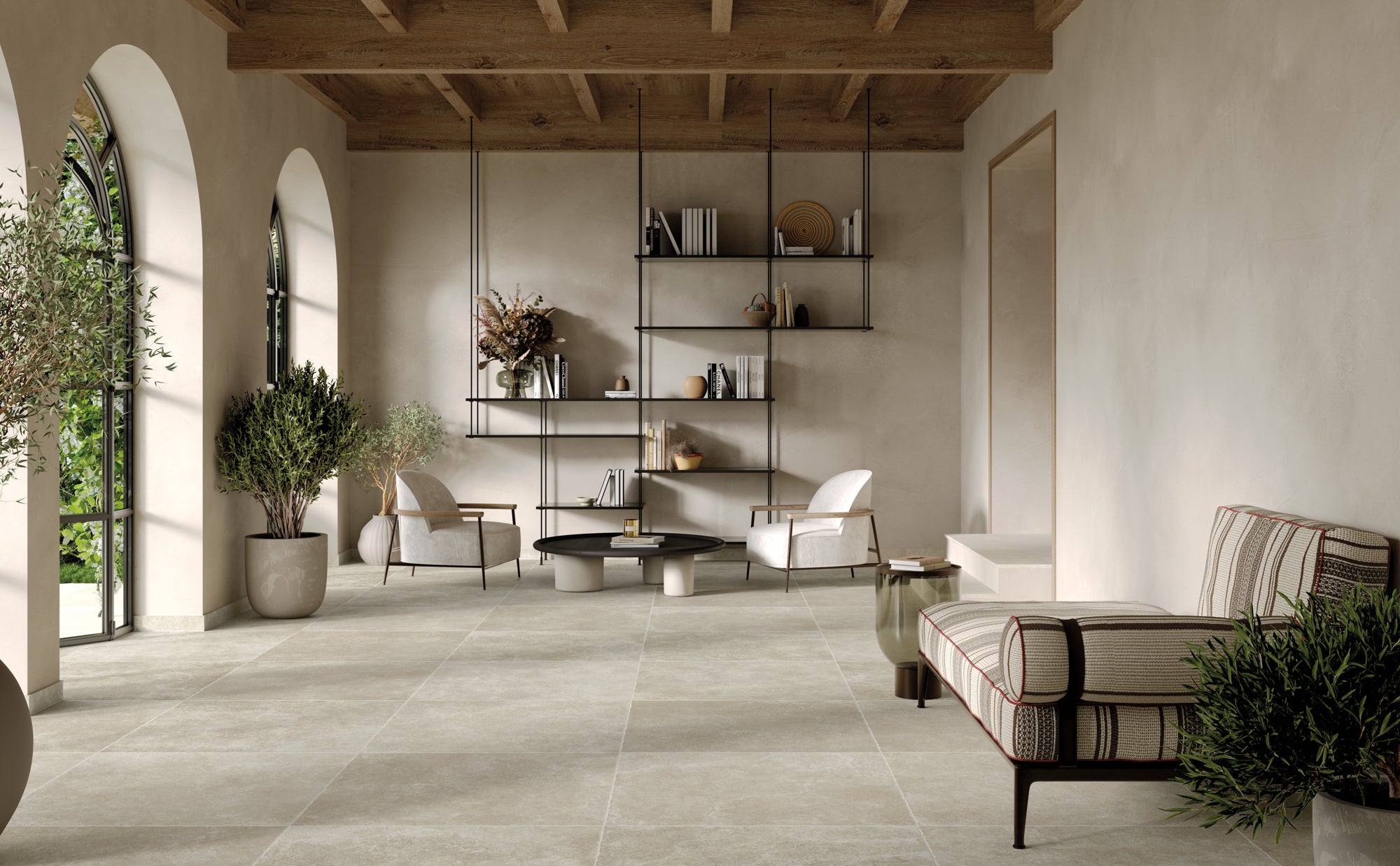 Tibur Ivory - White Stone Effect Matt Porcelain Tile – European Heritage