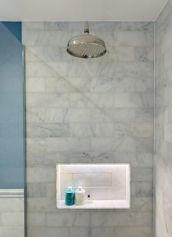 Alpi Carrara Marble Honed Brick - White Marble Herringbone Tile ...