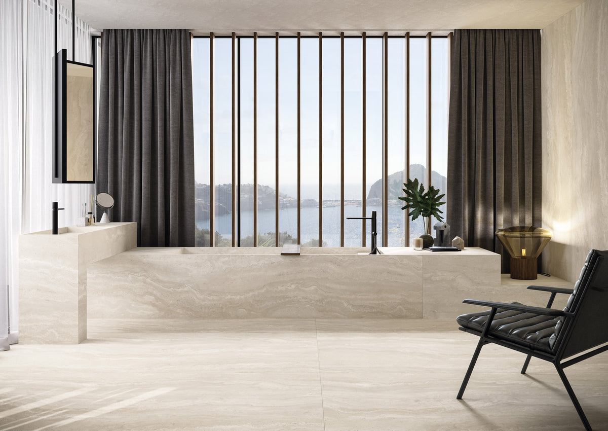Pietre Pearl Travertine (Matte Silk) - Cream Natural Stone Effect Honed ...