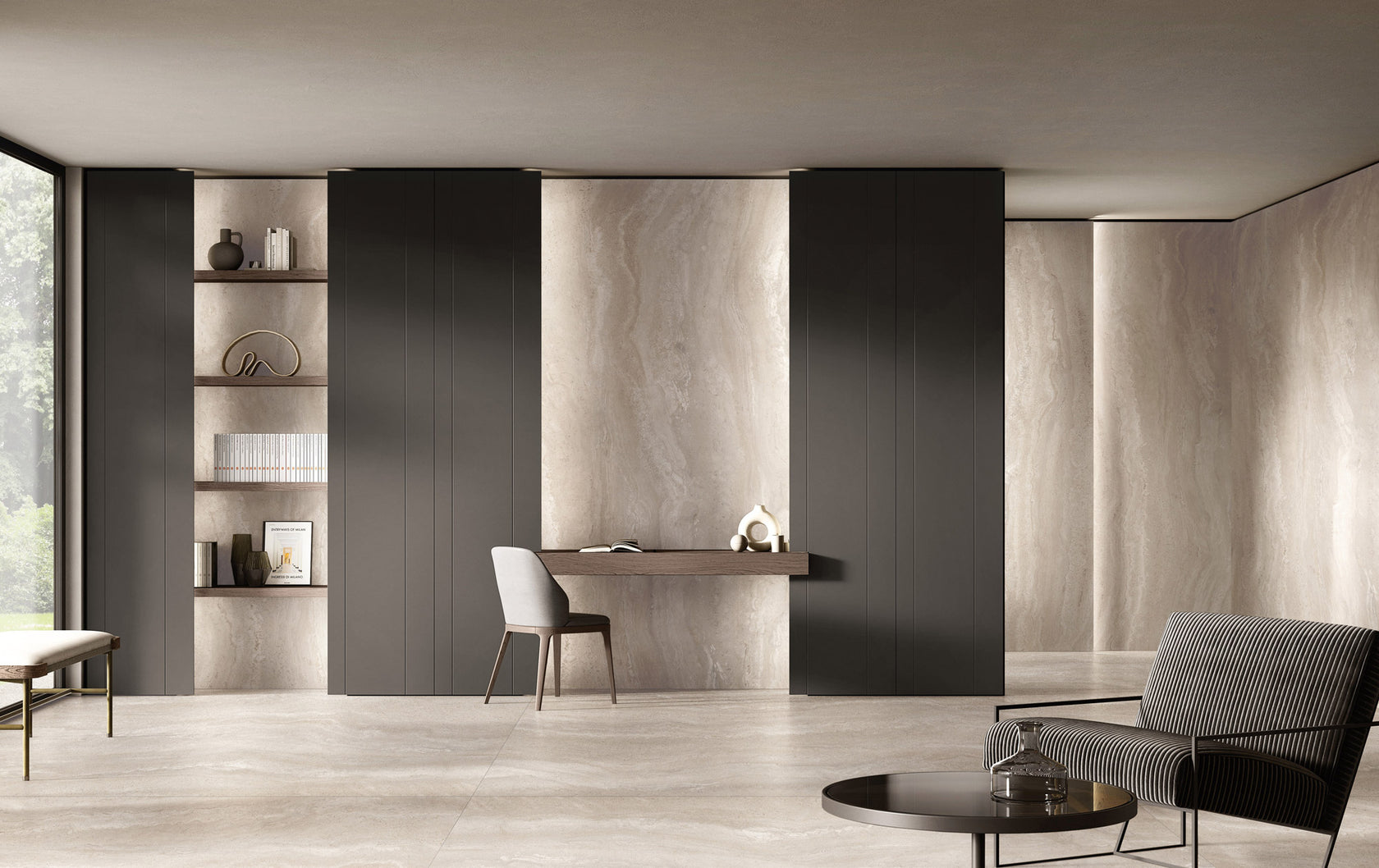 Pietre Pearl Travertine (Matte Silk) - Cream Natural Stone Effect Honed ...