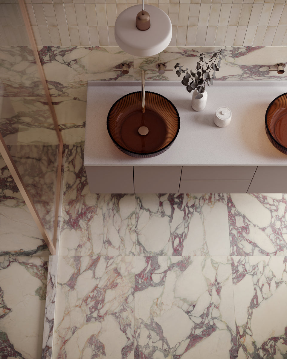 Elementa Viola Natural - White Marble Effect Natural Porcelain Tile ...