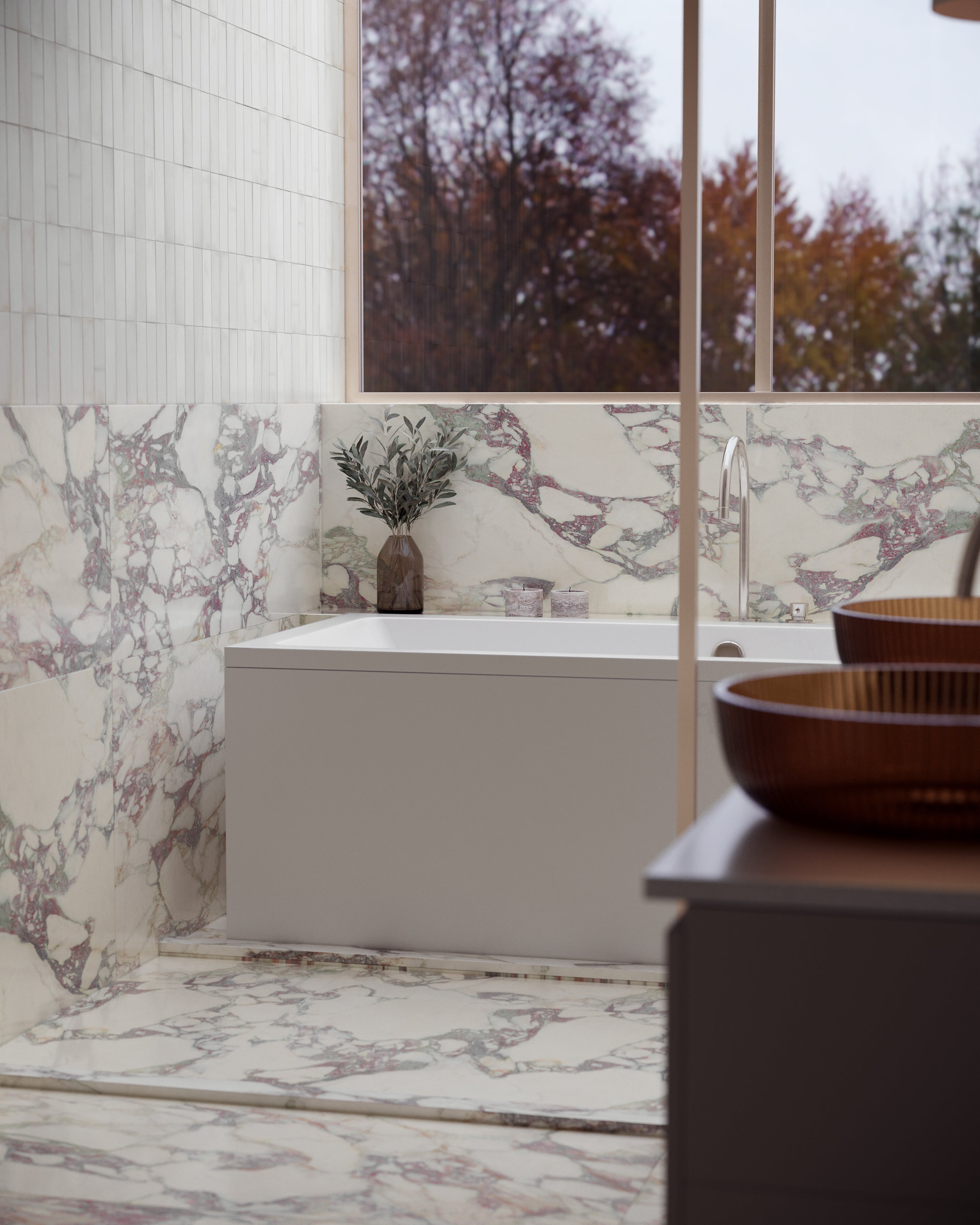 Elementa Viola Polished - White Marble Effect Polished Porcelain Tile ...