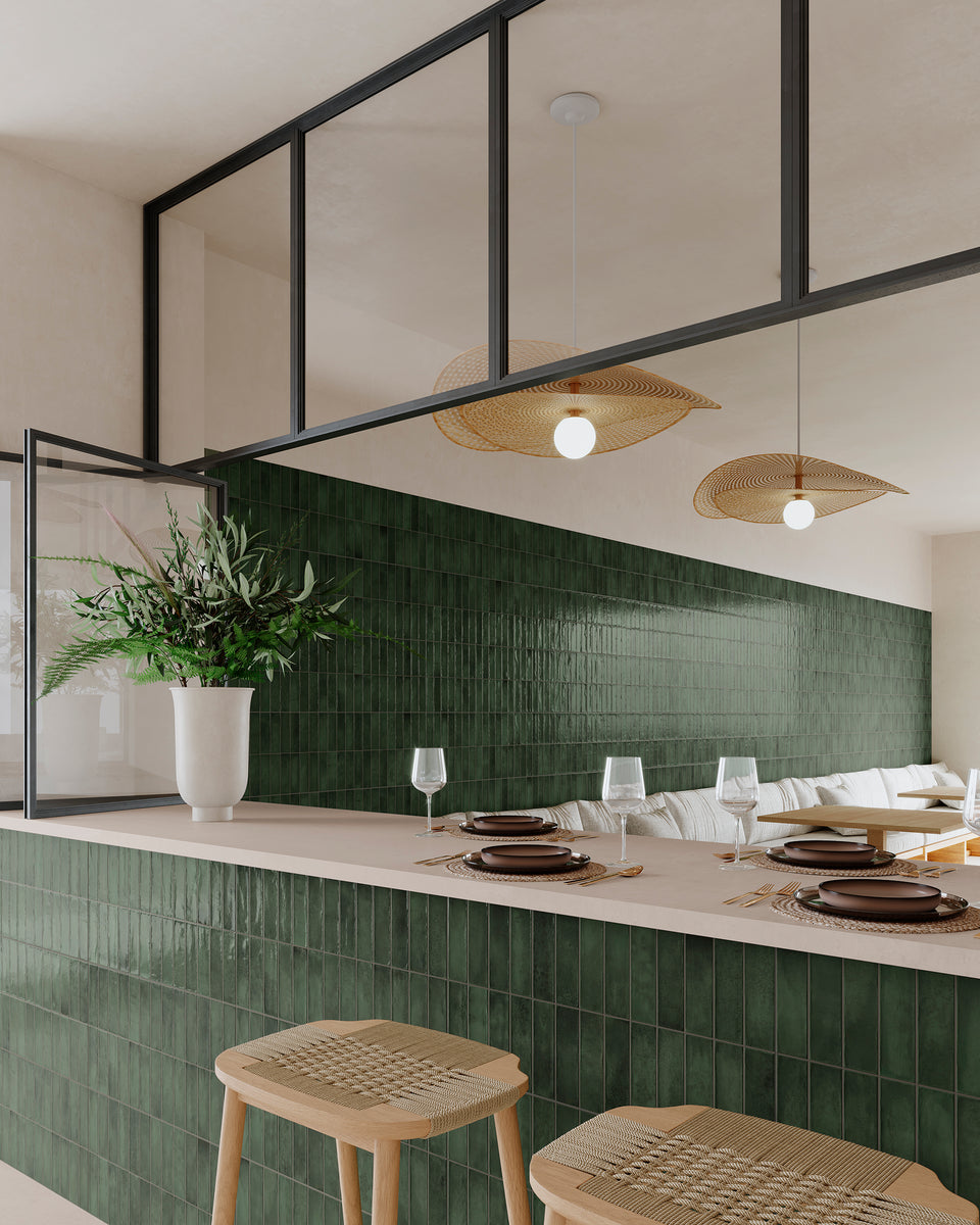 Epoque Bejmat Forest - Green Zellige Effect Gloss Ceramic Tile ...