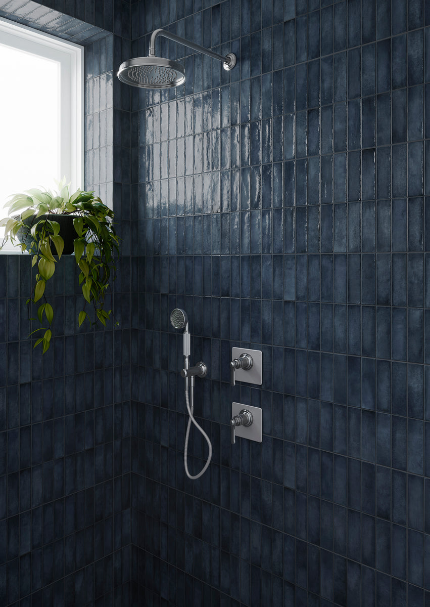 Epoque Bejmat Navy - Blue Zellige Effect Gloss Ceramic Tile – European ...