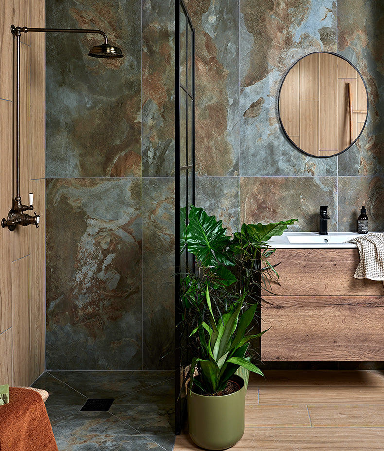 Komodo Porcelain Green by Ca'Pietra - Green Stone Effect Matt Porcelain ...