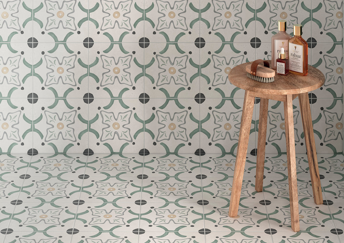 Tangier Green Lily - Multicolor Decorative and Patterned Effect Matt ...