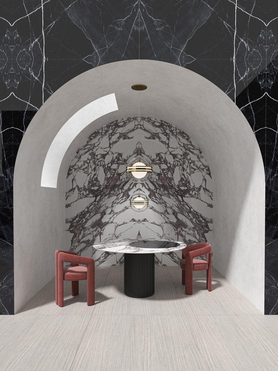 Marmi Calacatta Viola Bookmatched (Naturale) - Pink Marble Effect ...