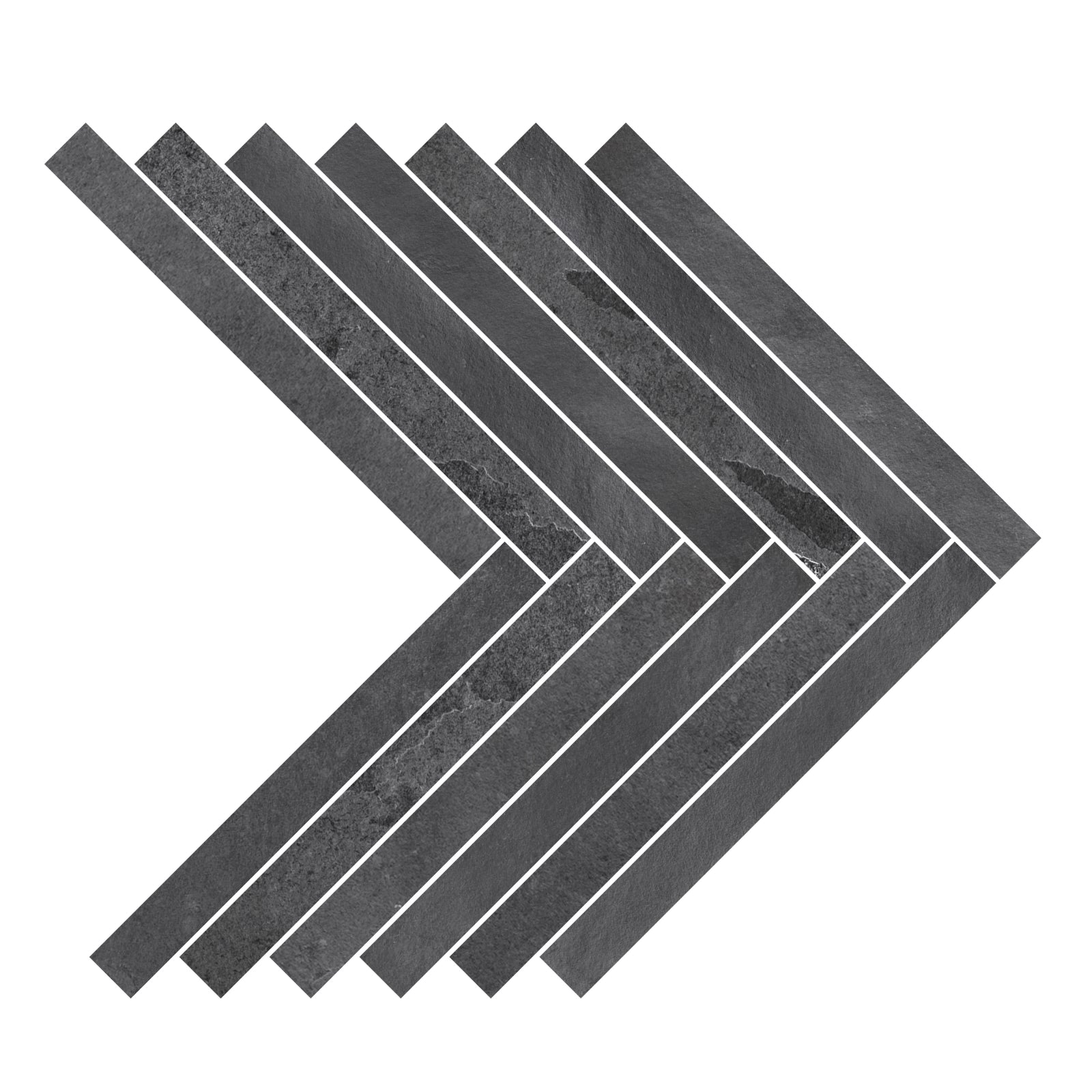 Brazilian Black Calibrated Riven Slate Herringbone - Black Natural ...