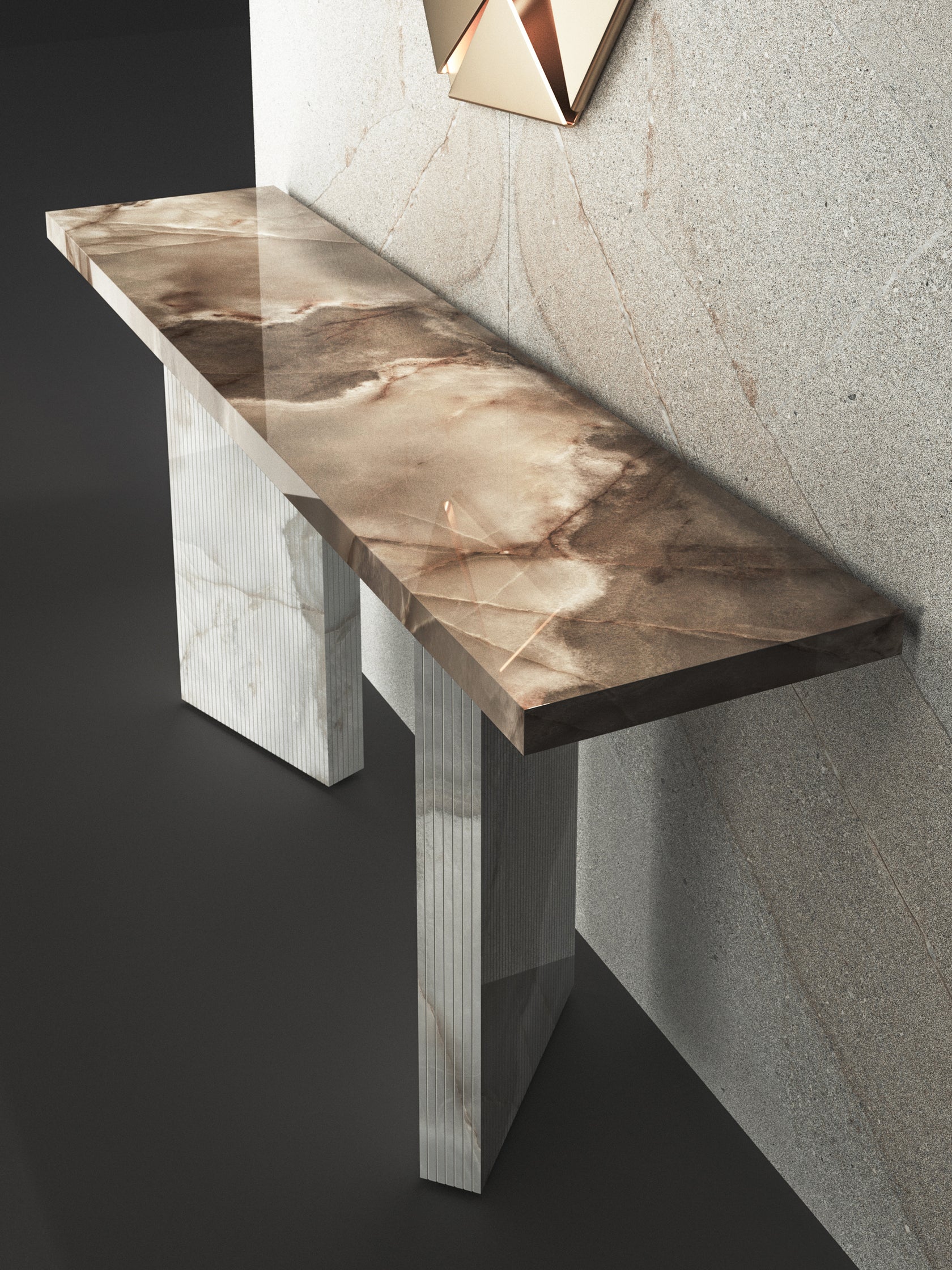 Onici Reve Choco (Glossy) - Brown Onyx Effect Polished Porcelain Tile ...