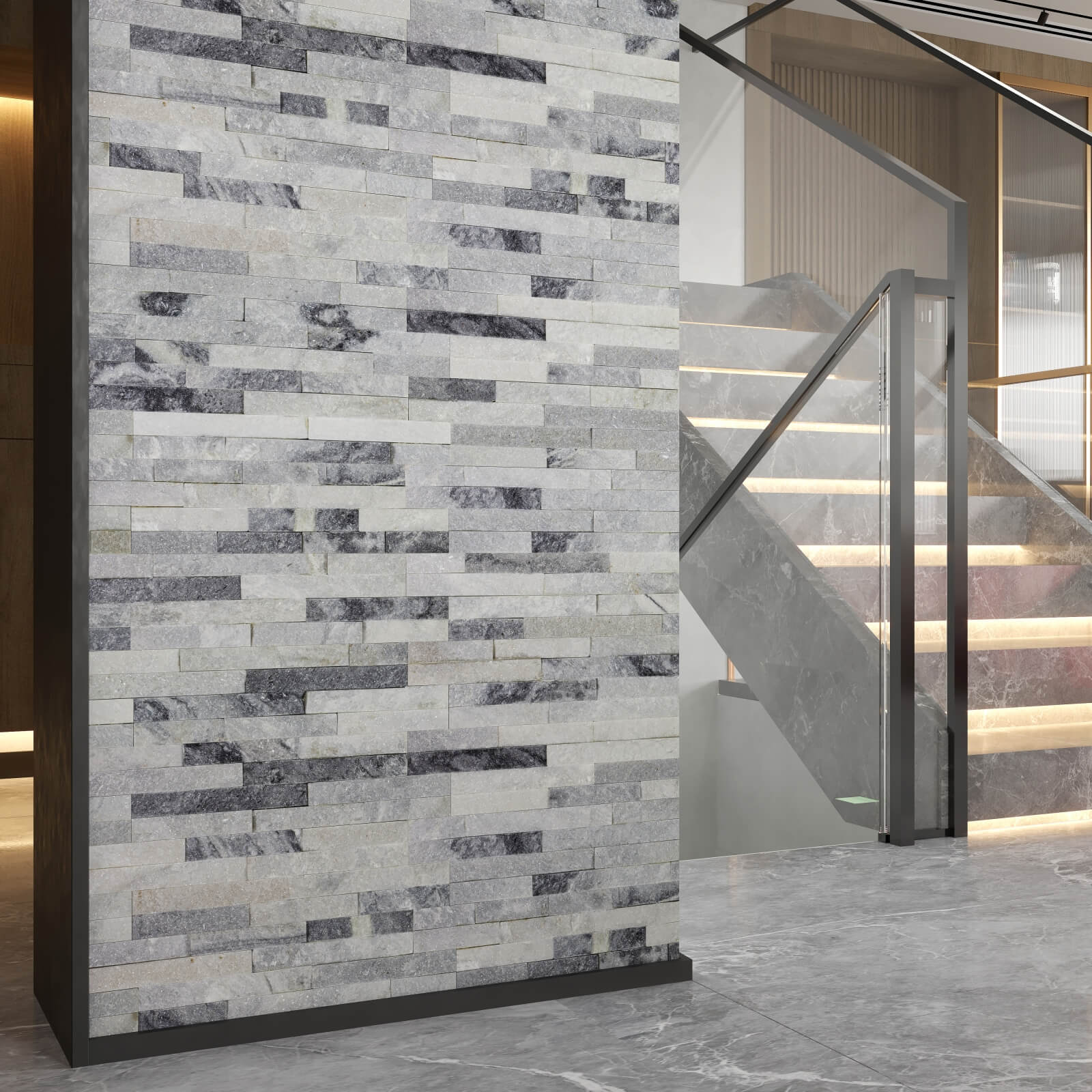 Glacier Grey Riven Slate Cladding - Grey Natural Stone Effect Riven ...