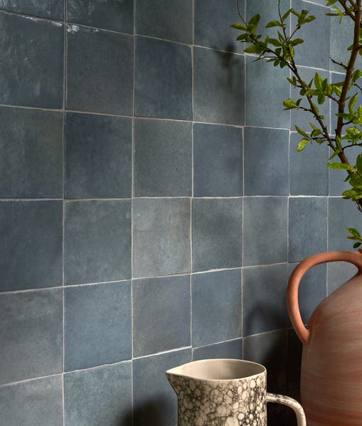 Maroc Porcelain Powder Blue - Blue Zellige Effect Gloss Porcelain Tile ...