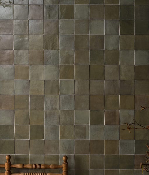 Maroc Porcelain Sage - Green Zellige Effect Gloss Porcelain Tile ...