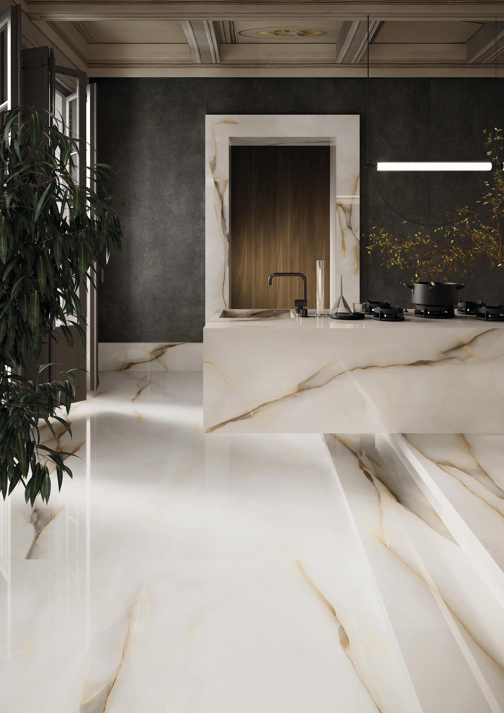 Onici Onyx Perla (Naturale) - White Onyx Effect Natural Porcelain Tile ...