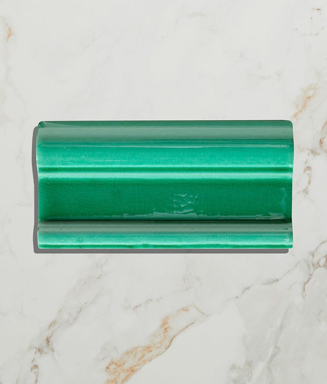 Victorian Style™ Ceramic Emerald Green Crackle Glaze Dado - Green ...
