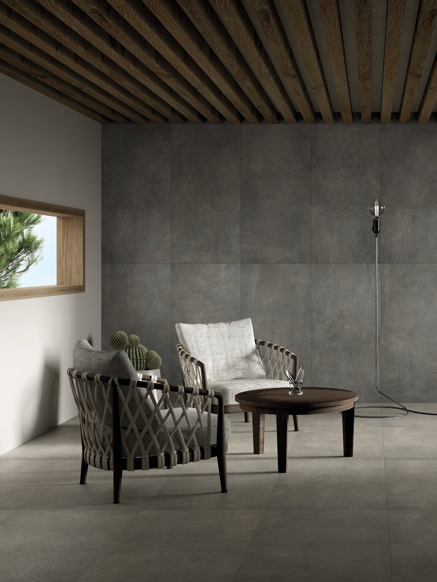 Creta Graphite - Grey Concrete Effect Matt Porcelain Tile – European ...