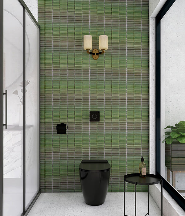 Bamboo Lustre Porcelain Mosaic Avocado by Ca'Pietra - Green Decorative ...