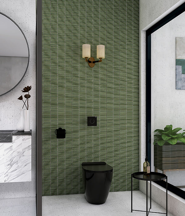Bamboo Lustre Porcelain Mosaic Avocado by Ca'Pietra - Green Decorative ...