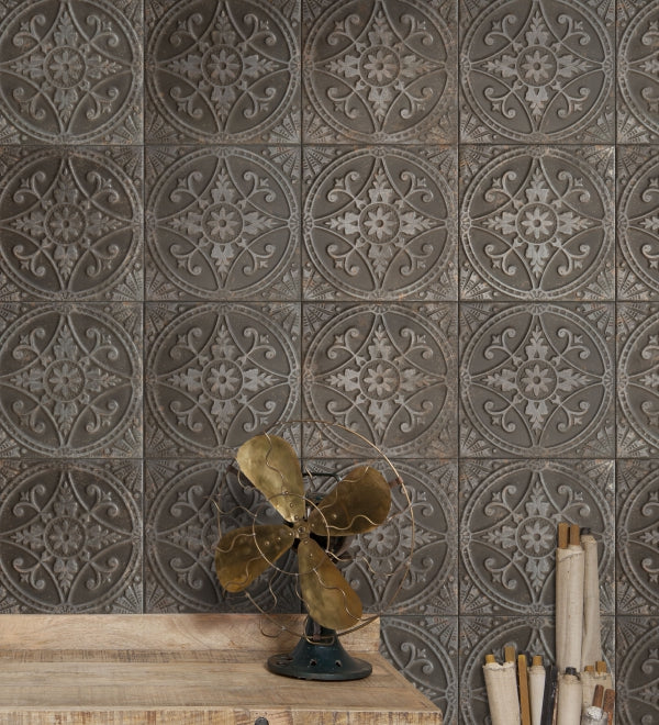 Brooklyn Embossed Ceramic Pewter by Ca'Pietra - Grey Decorative and ...