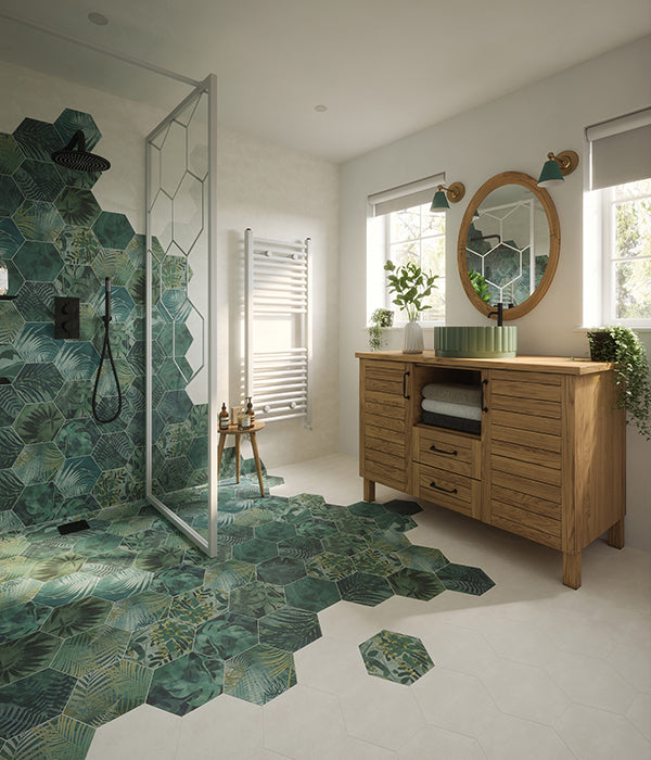 Jungle Porcelain Hexagon by Clarissa Hulse by Ca'Pietra - Blue ...