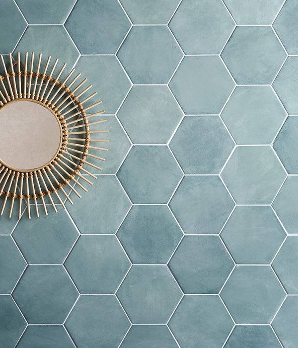 Medina Hexagon Porcelain Salvia by Ca'Pietra - Blue Decorative and ...