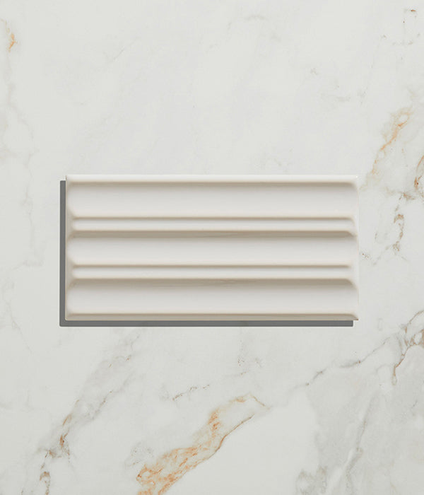 Tunstall Ceramic Deep White Fluted Brick by Ca'Pietra - White ...