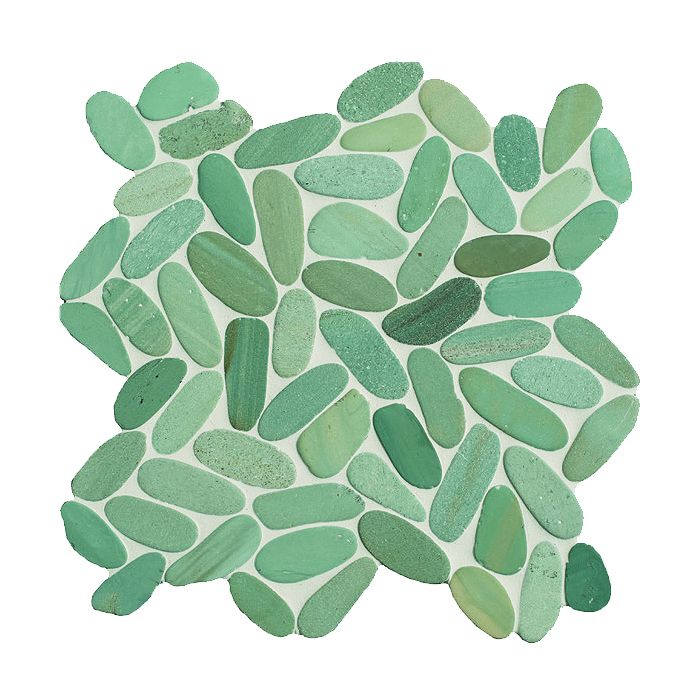 Green Balihai Pebble Mosaics - Green Mosaics Effect Stone Tile ...