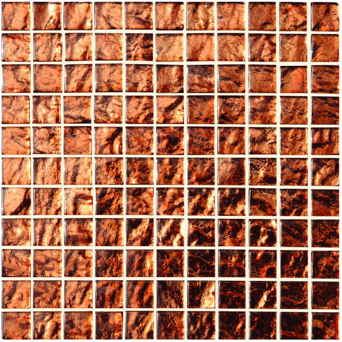Byzantium Copper Glass Mosaic - Copper Mosaics Effect Gloss Glass Tile ...