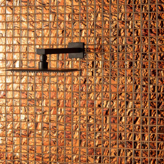 Byzantium Copper Glass Mosaic - Copper Mosaics Effect Gloss Glass Tile ...