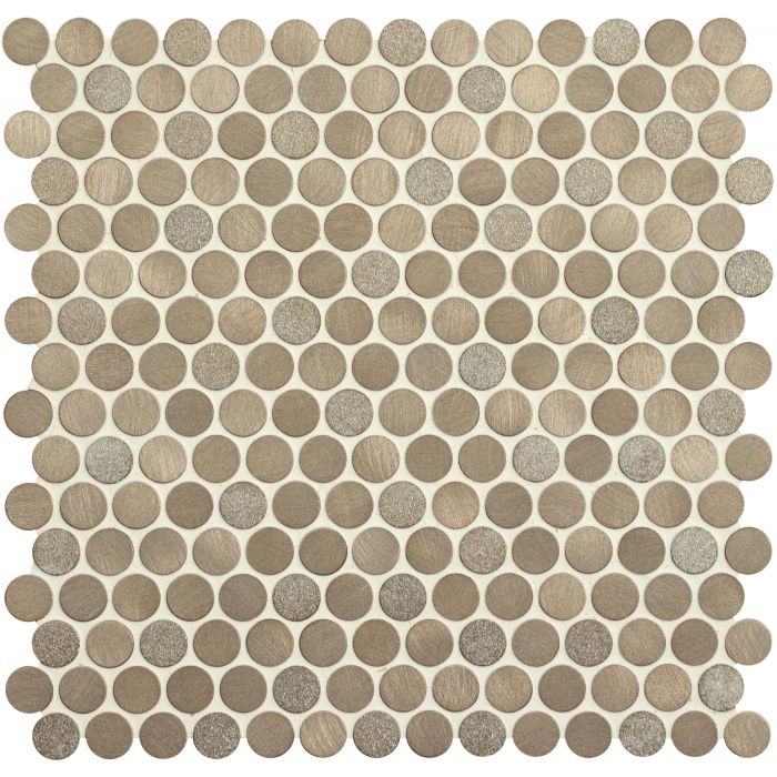 Tarvos Copper Mixed Finish Penny Round - Copper Mosaics Effect Brushed ...