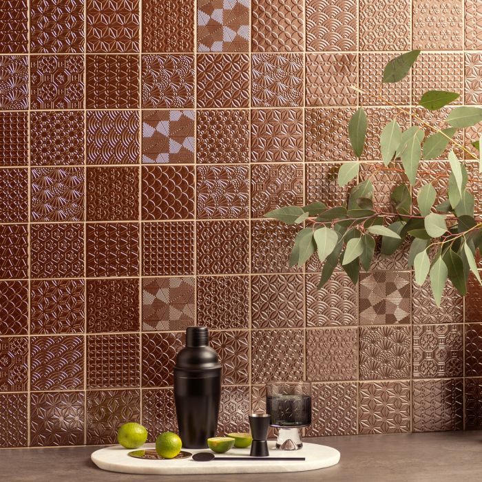 Spirit Copper Mosaic - Copper Mosaics Effect Porcelain Tile – European ...