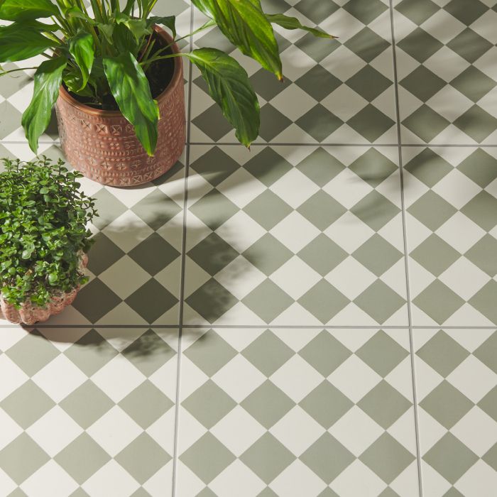 Harlequin Small Green on Chalk - Black Decorative and Patterned Effect ...