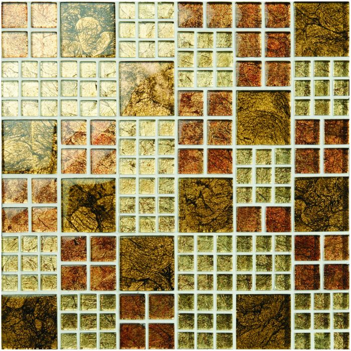 Kobushi Feng Shui Glass Mosaic - Multi-Colour Mosaics Effect Gloss ...