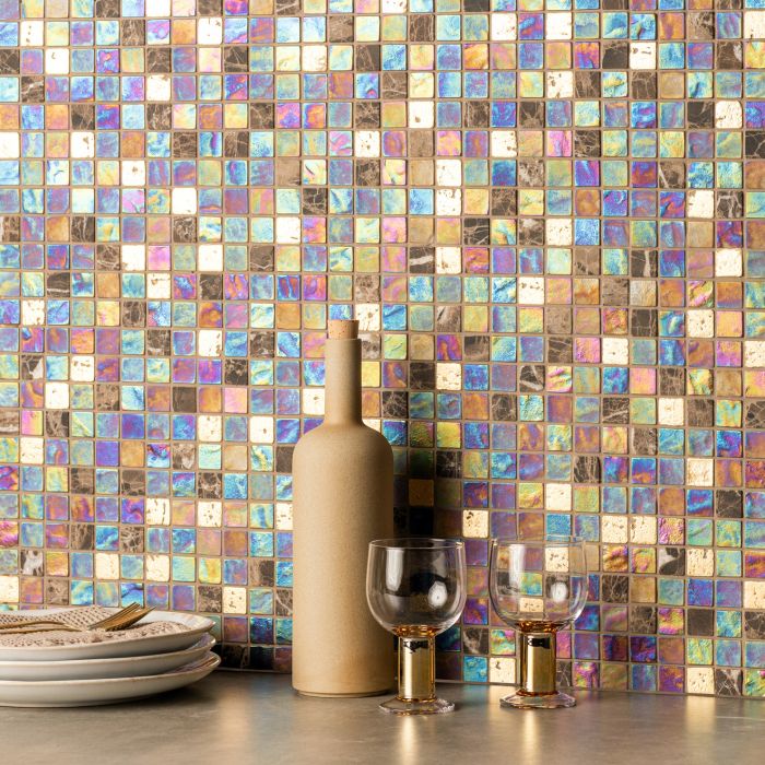 Mellow Therapy Glass Mosaic - Multi-Colour Mosaics Effect Lustre ...