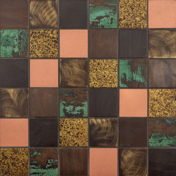 Falkus Mixed Copper Mosaic - Copper Mosaics Effect Metal Tile ...
