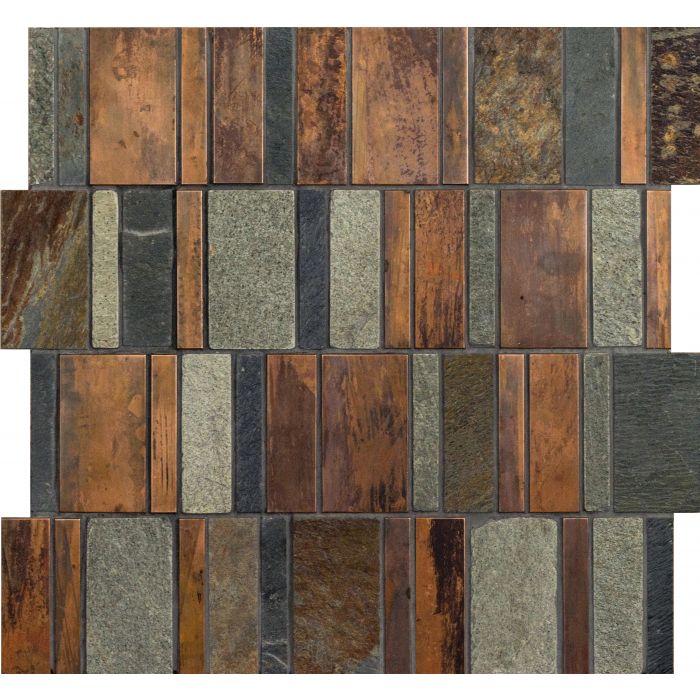 Sorvad Natural Stone and Copper Mix Mosaic - Copper Mosaics Effect ...