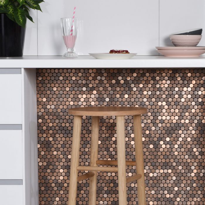Orabella Brushed Metal Mosaic - Copper Mosaics Effect Brushed Metal ...