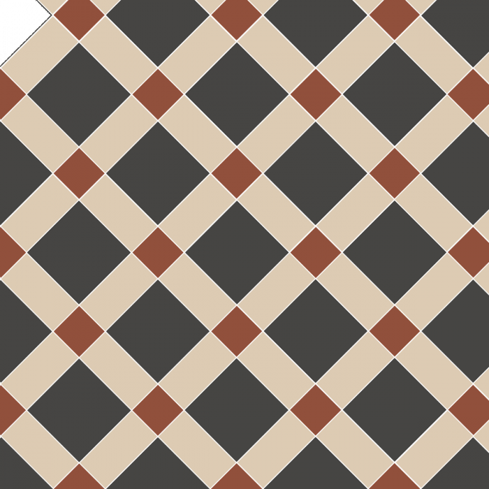 Falkirk - Black, Red & White - Pattern Area Effect Matt Quarry Tiles ...