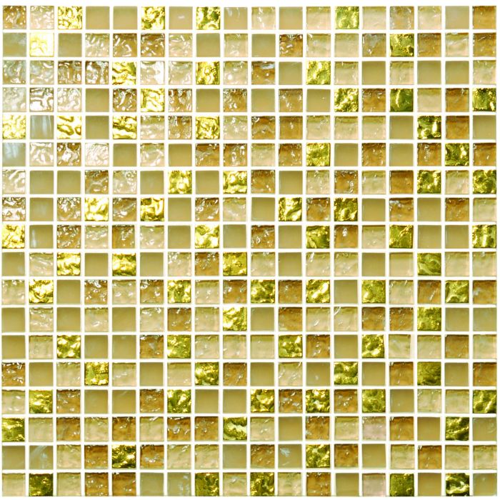 Orla Glass and Stone Mosaic - Gold Mosaics Effect Mixed Mixed Tile ...