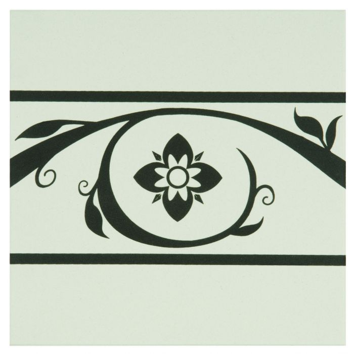 Saxon Border Black on Dover White - White Decorative and Patterned ...