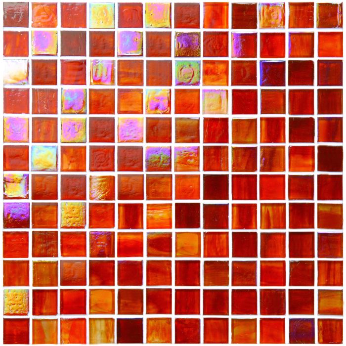 Utopia Film Faced Mosaic 25mm 1" - Red Mosaics Effect Gloss Glass Tile ...
