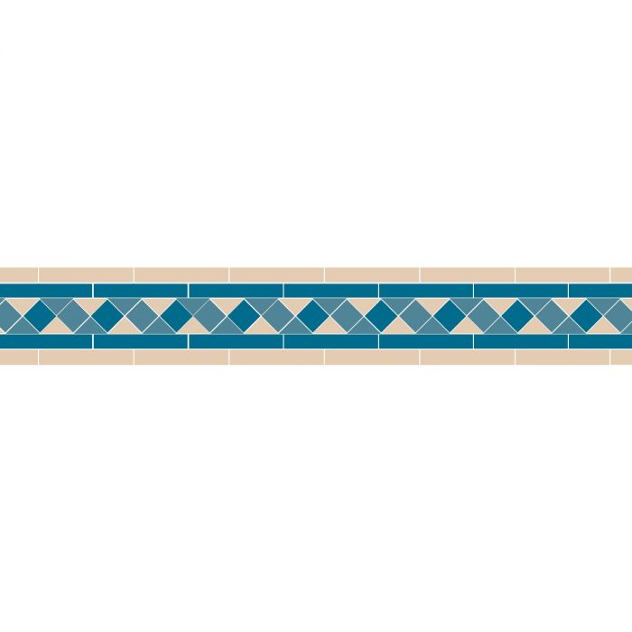 Joyce Blue and Pugin Blue - Border Effect Matt Quarry Tiles Tile ...