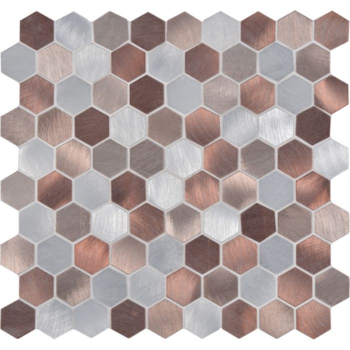 Zenith Copper Aluminium Mosaic - Copper Mosaics Effect Brushed Metal ...